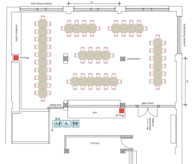Floorplans for Group Dinners in Vancouver | Chambar Restaurant